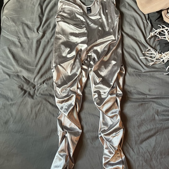 SHEIN | Pants & Jumpsuits | Alien Silver Stacked Pants | Poshmark